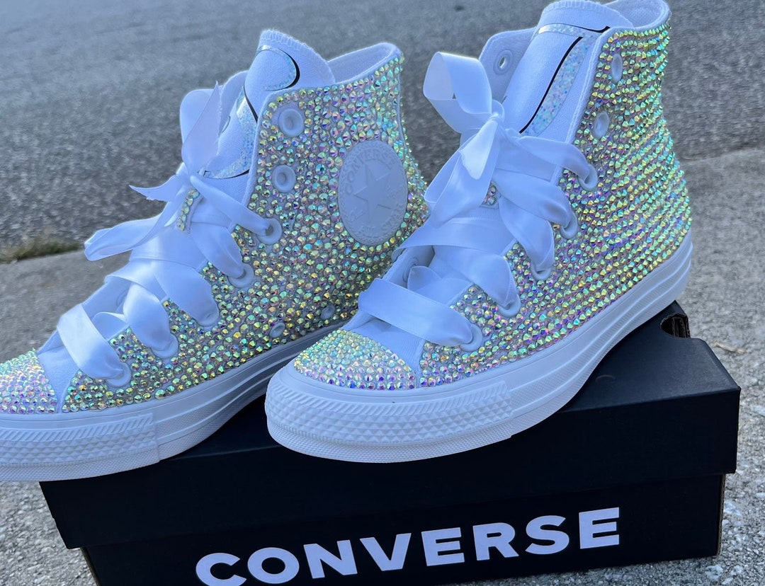 All-star High Top Bedazzled Women's Converse, Bling Converse, Birthday ...