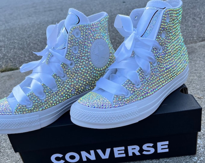 All-star High Top Bedazzled Women's Converse, Bling Converse, Birthday ...