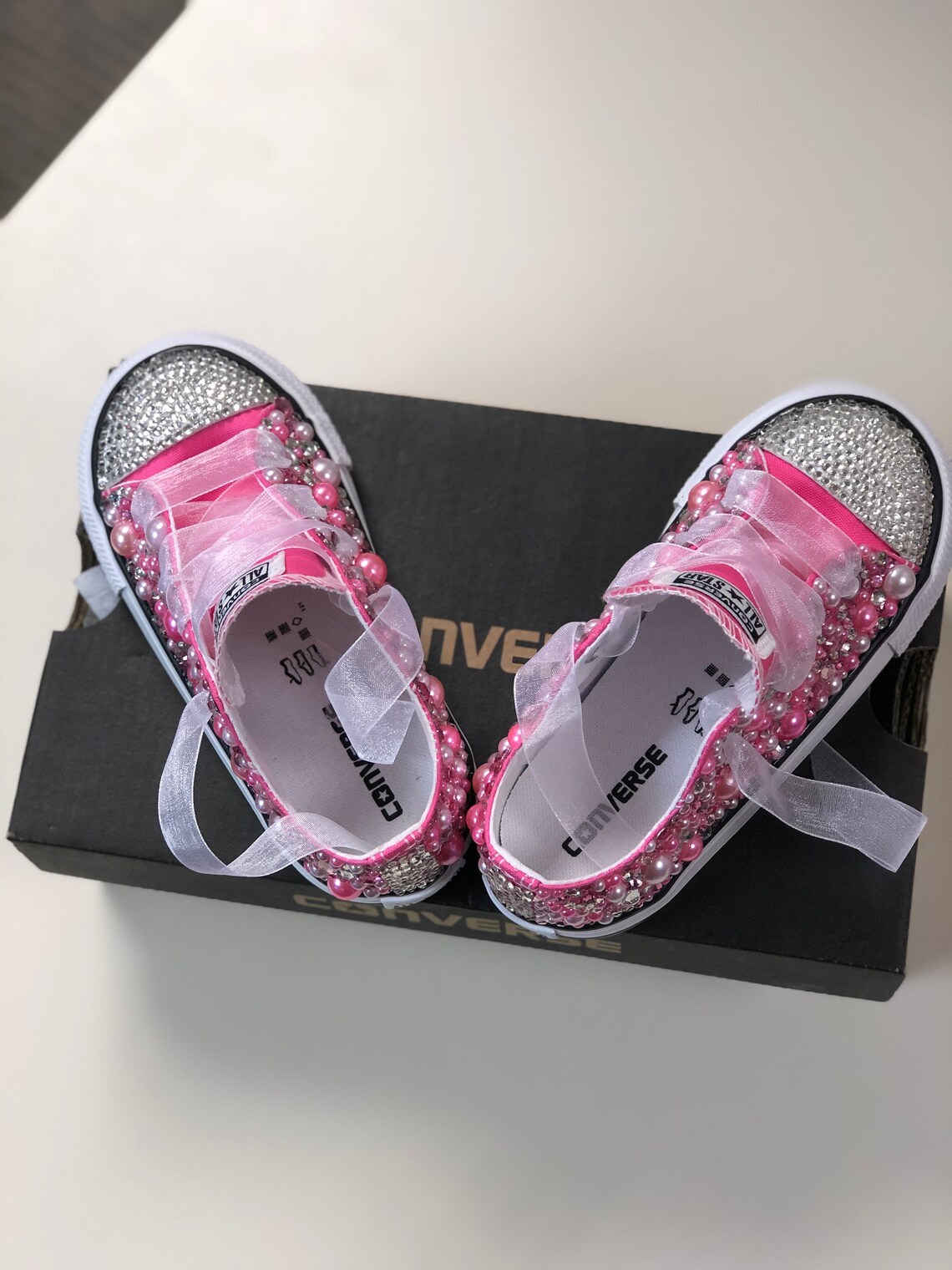 All-star Low Top Pink Girl Converse Bling Converse Birthday - Etsy