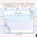Undated Monthly Planner Blue Cinderella Watercolour Schedule Planner ...