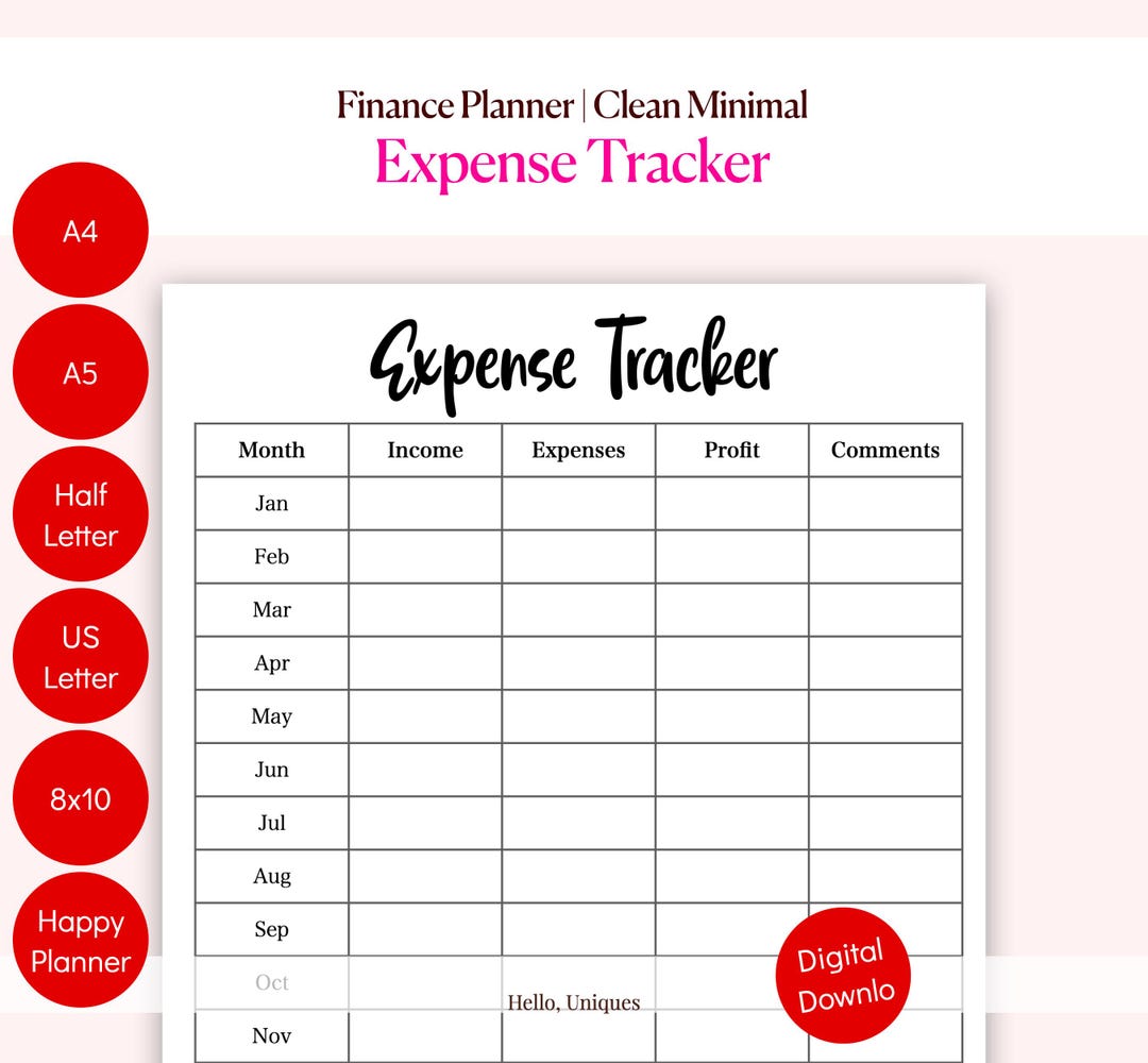 Business Finance Expense Tracker Printable Planner Tracker Sheet | PDF ...