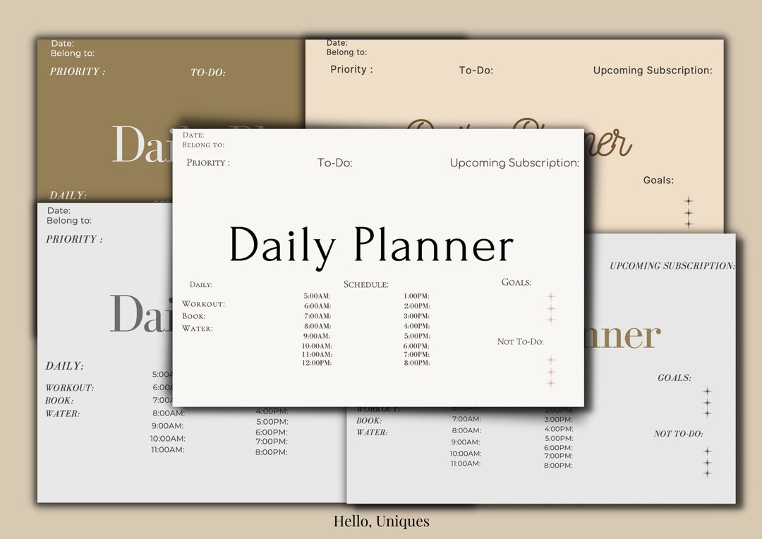 Landscape All-in-one Mind Map Daily Planner Template Neutral ...