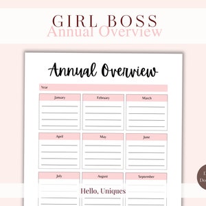 Annual Overview | Yearly Planner | Business Planner | Business Overview ...