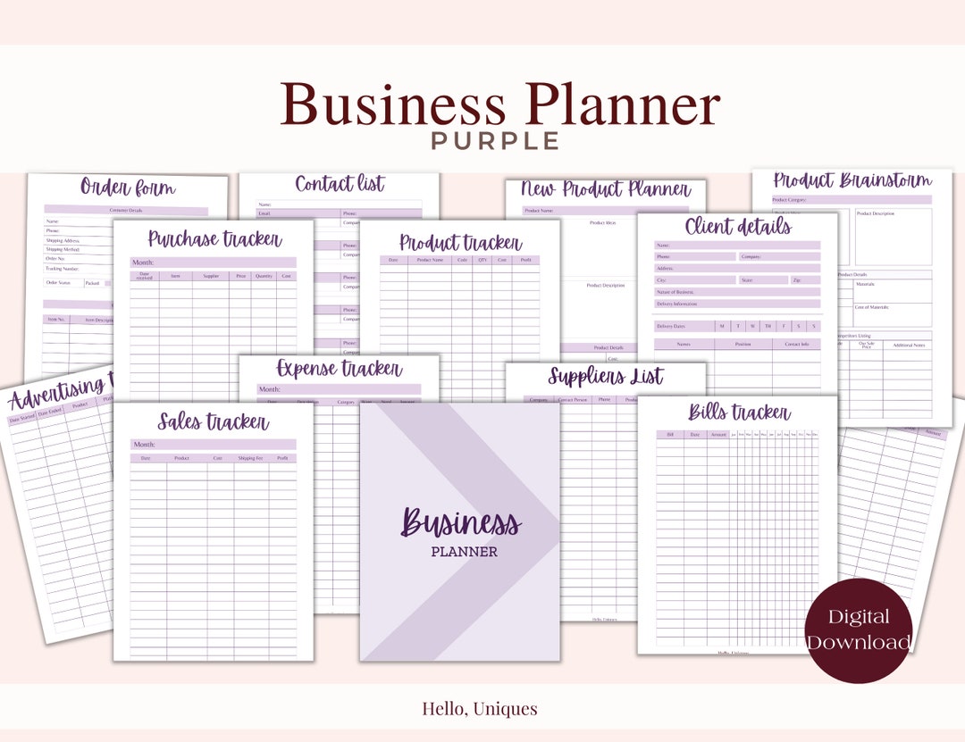 Printable Business Planner for Business Owners, Side Hustle, Freelancer ...