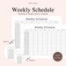 Horizontal Weekly Schedule Planner: Hourly, Half-hour (PDF Download) - Etsy