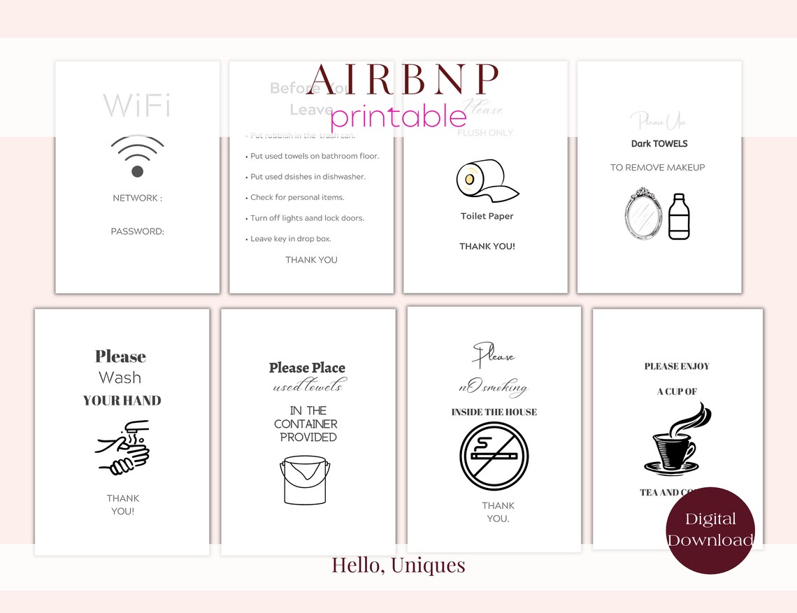 Airbnb Printable A4 PDF Digital Download Instant Download House Rule ...
