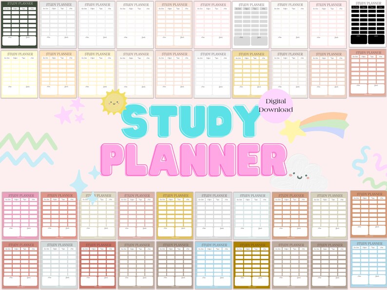 Back to School Digital Printable| Study Planner | Downloadable ...