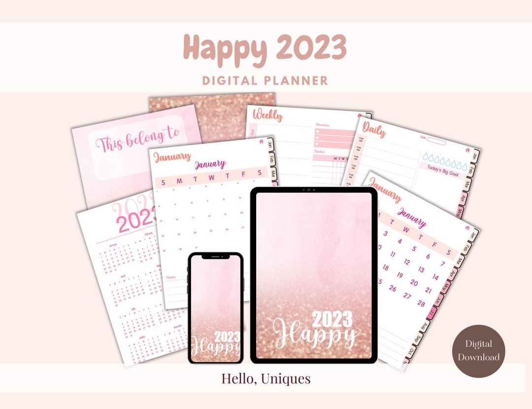 400 Pages 2023 Dated Daily, Weekly, Monthly Digital Planner iPad ...