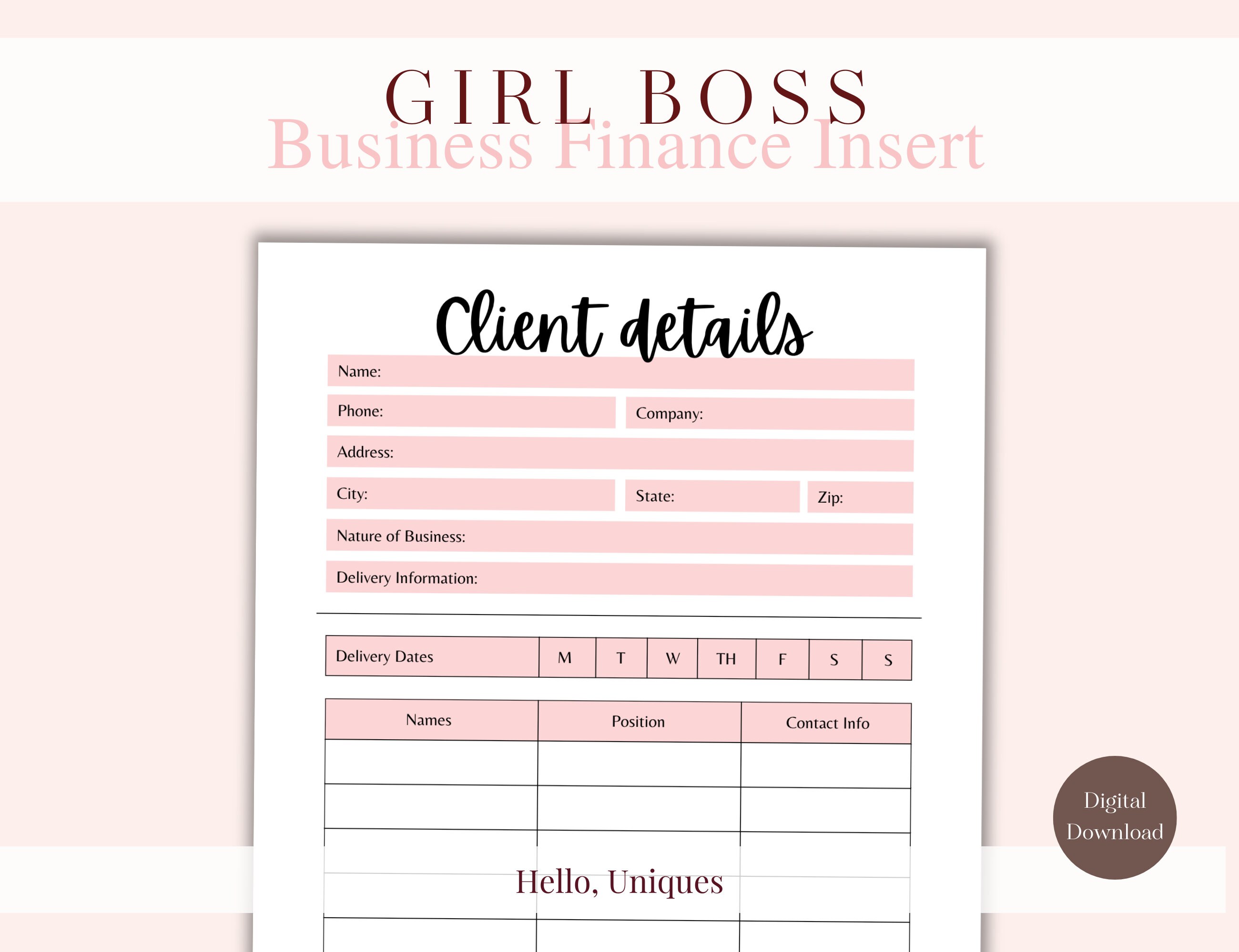 Client Detail | Client Tracker | Client Information | Instant Download ...