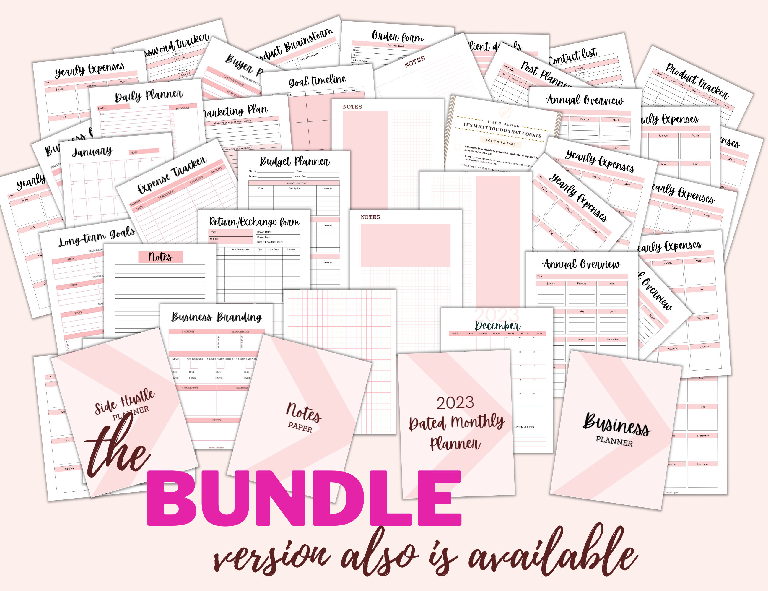 Girl Boss Side Hustle Planner Small Business Planner Business Binder ...