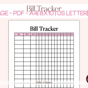 Expense Tracker Pink | Printable | PDF | A4 | A5 | US Letter | Finance ...