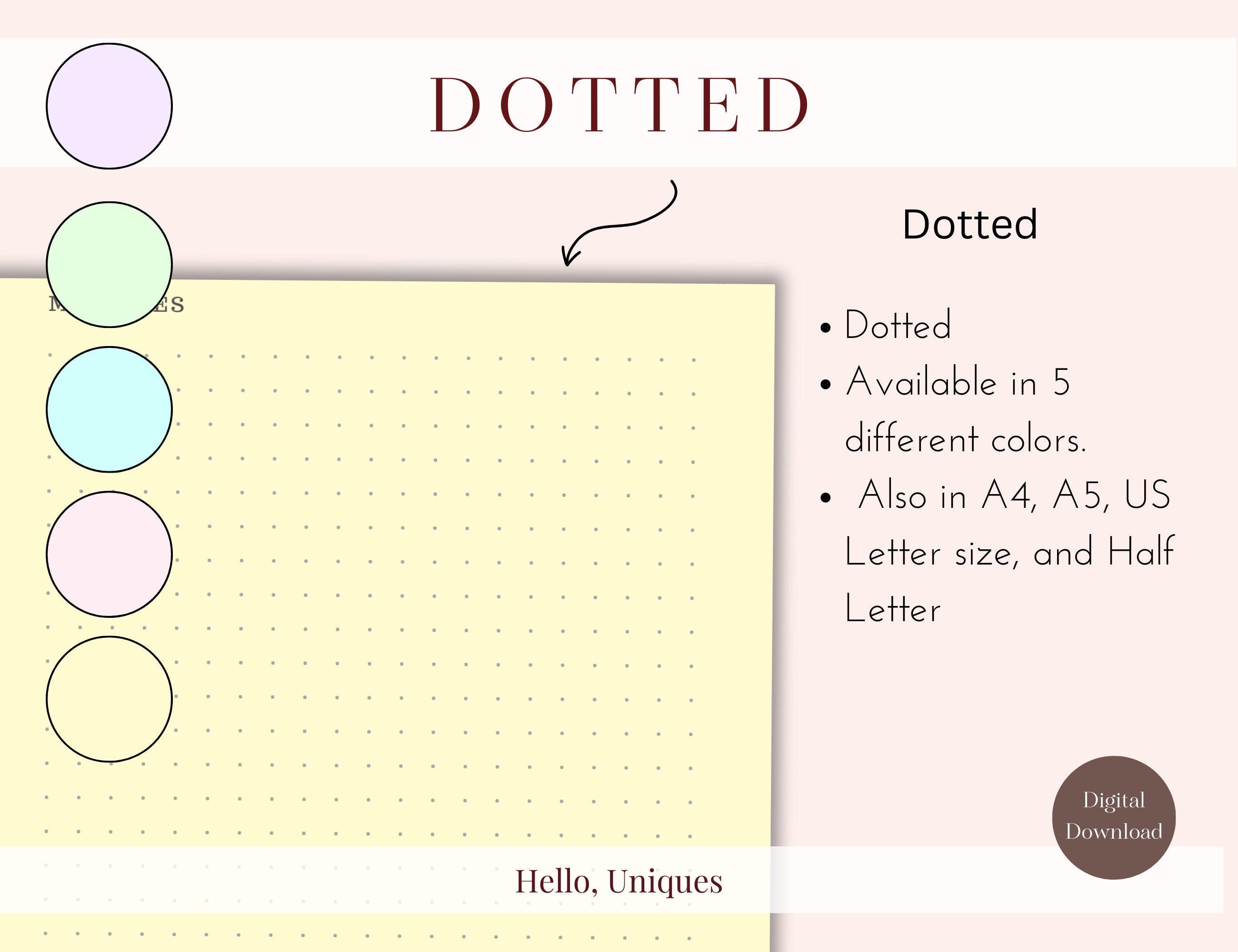 Note Paper | Grid Line Paper| Square Line Note Paper | Lined | Dotted ...