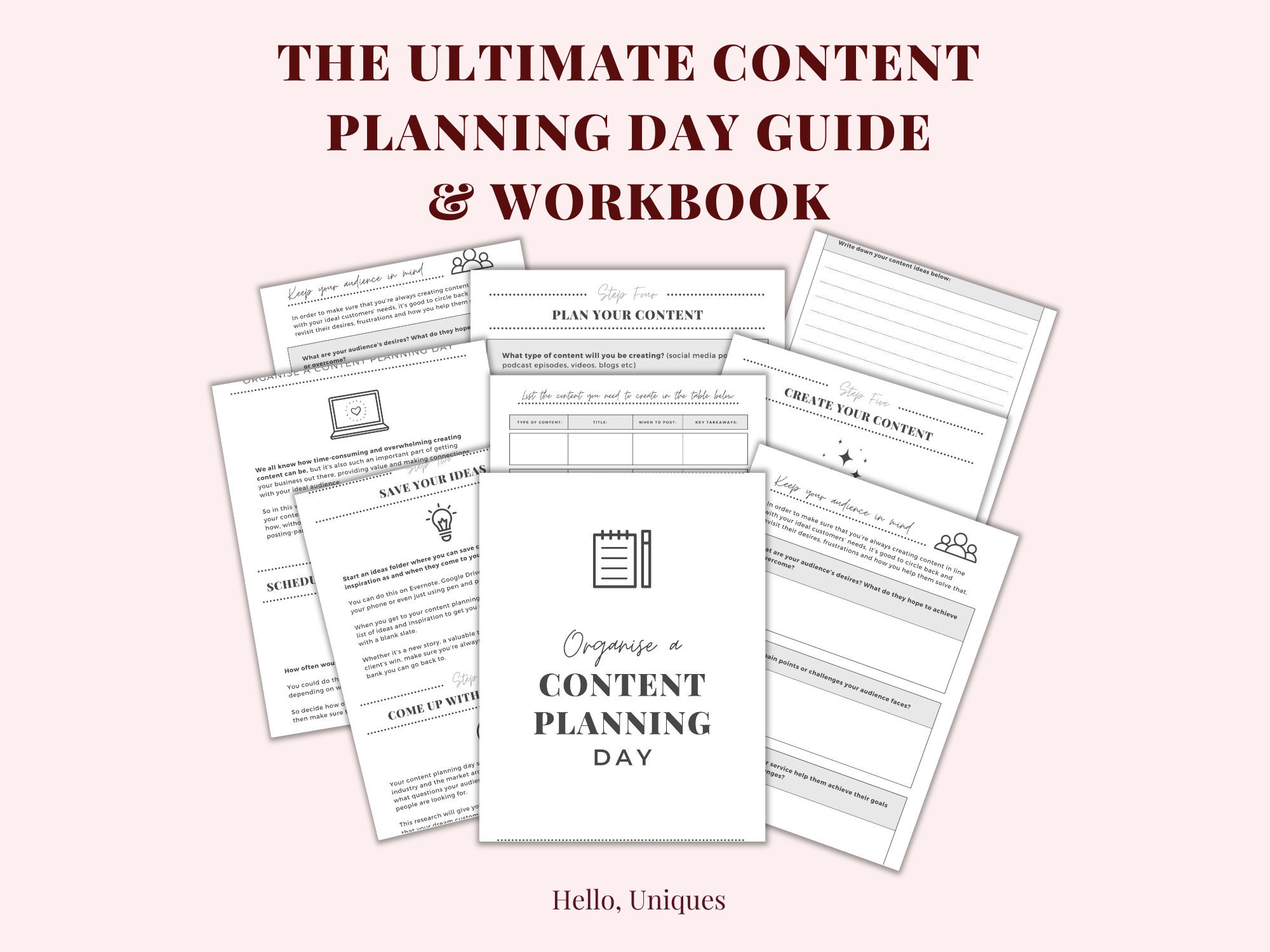 The Ultimate Content Planning Day Guide & Workbook Printable Content ...