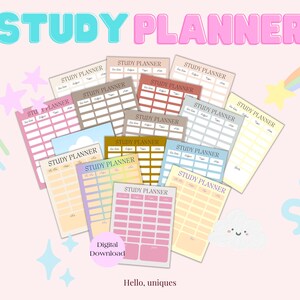 Back to School Digital Printable| Study Planner | Downloadable ...