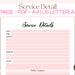 Service Details | Printable | PDF | A4 | A5 | US Letter | 8x10 | Half ...