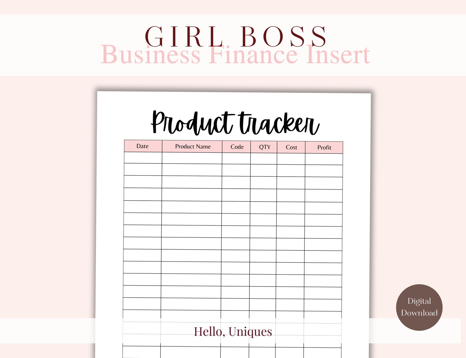 Sales Log Tracker | Order Tracker | Product Tracker | Instant Download ...