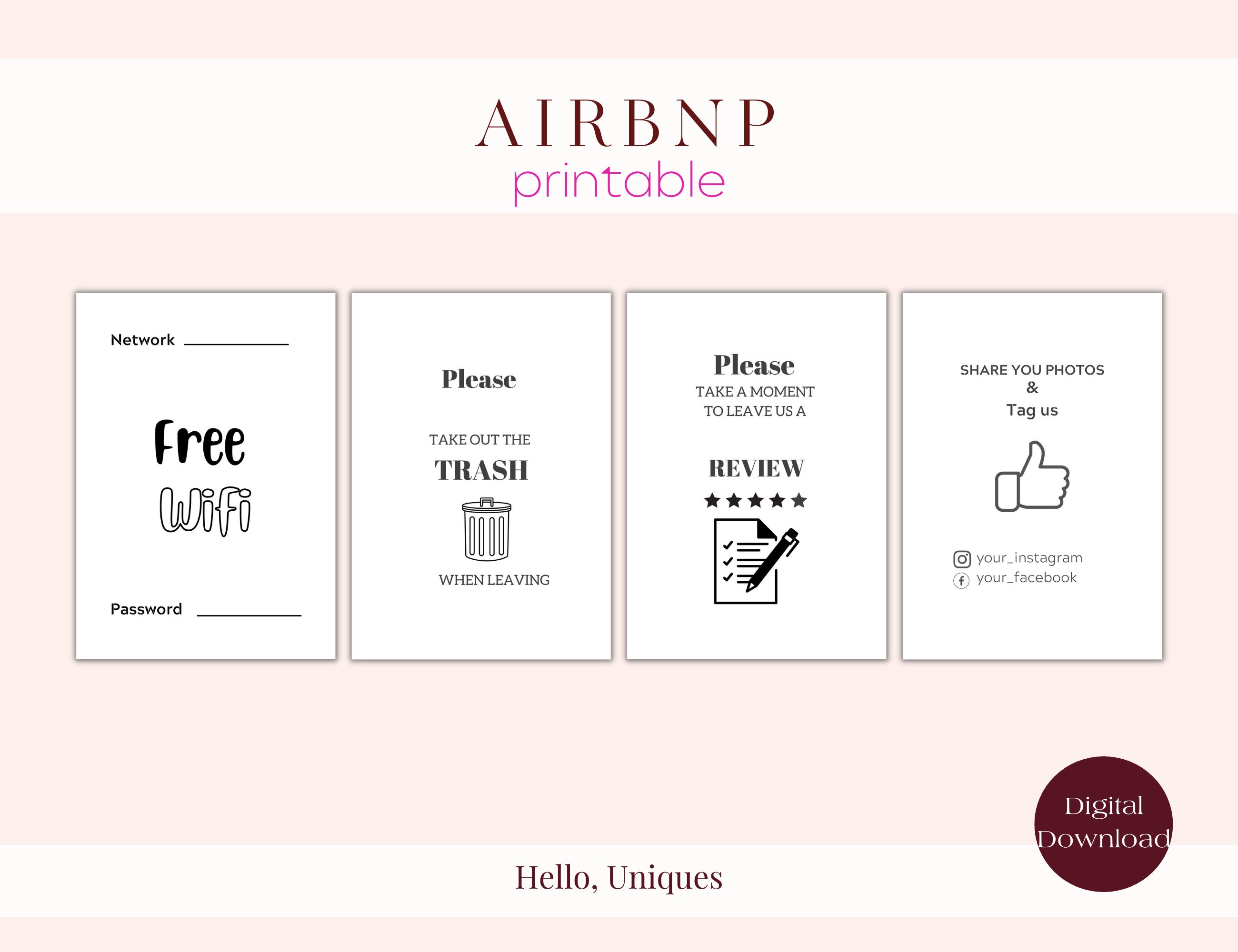 Airbnb Printable A4 PDF Digital Download Instant Download House Rule ...