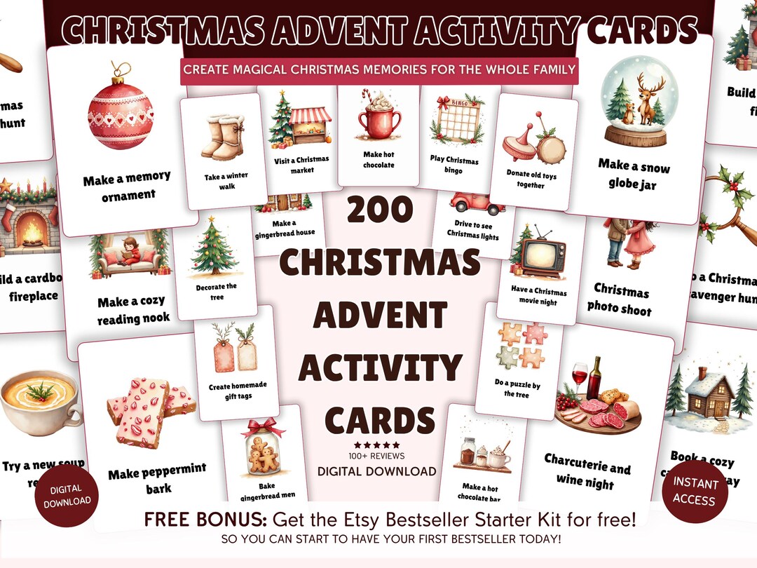 200 Christmas Advent Activity Cards Printable – Fun Holiday Ideas for ...