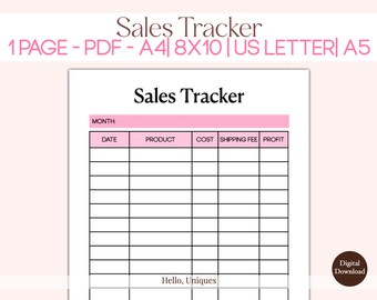 Ad Tracker Pink Printable PDF A4 A5 US Letter - Etsy