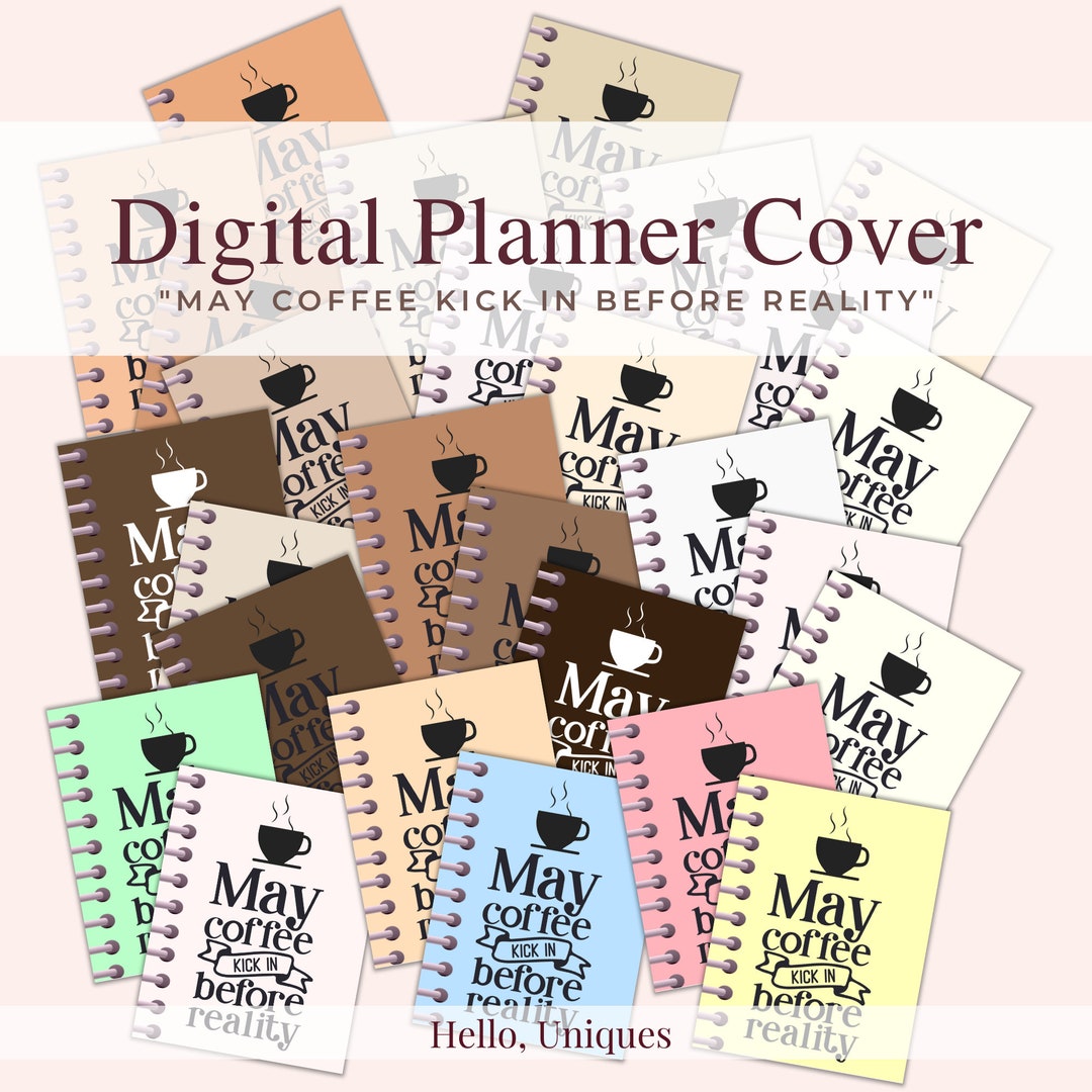 Coffee Lover Digital Notebook Covers: Minimalist Planner Design (PDF ...
