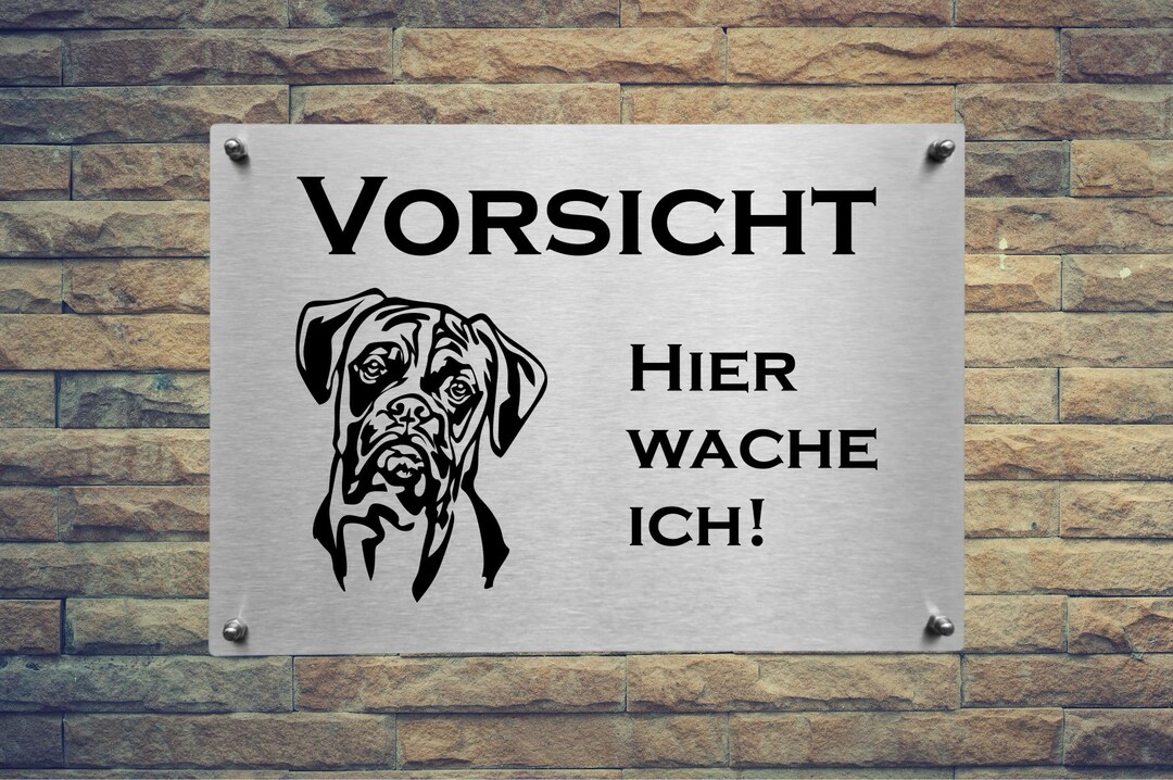 Boxer Stainless Steel Warning Sign Dog Sign Information Sign - Etsy