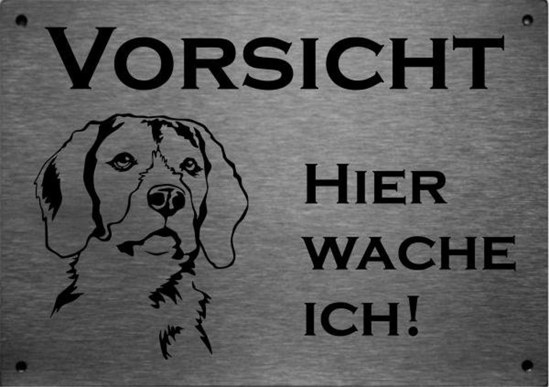 Stainless Steel Warning Sign Beagle - Etsy