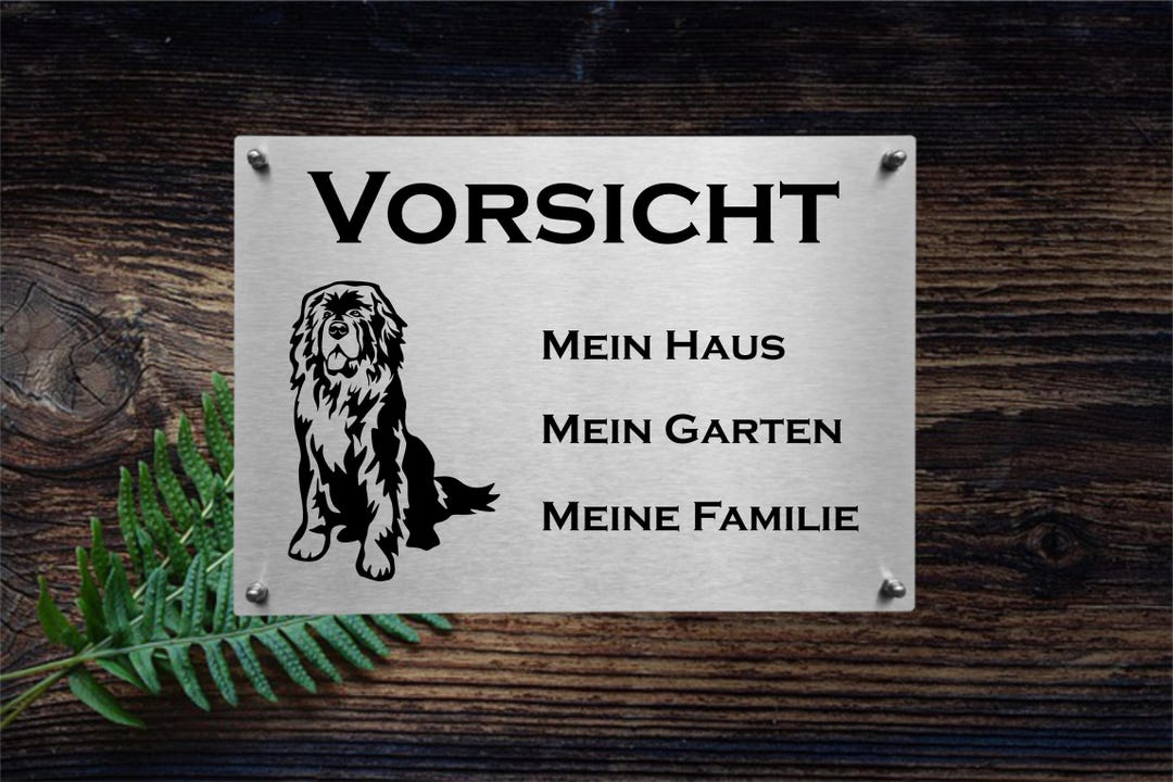 Stainless Steel Warning Sign Newfoundland Dog Sign Warning Sign Caution ...
