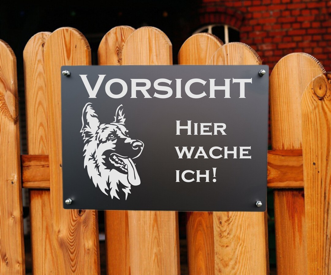German Shepherd Warning Sign Dog Sign Information Sign Aluminum Metal ...