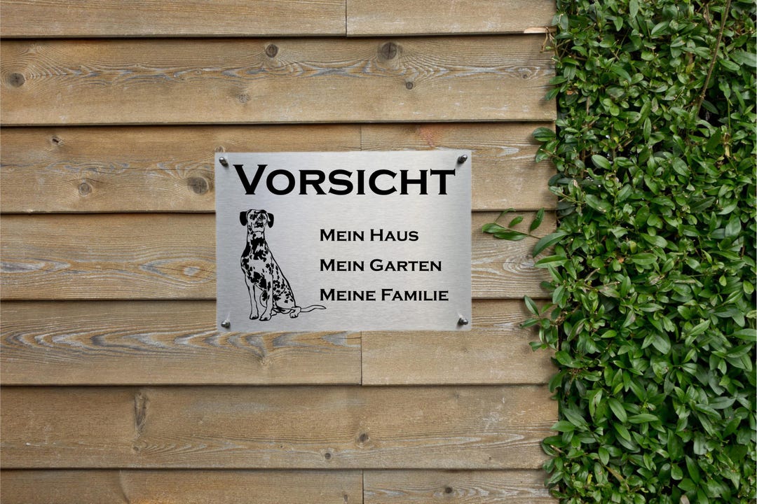Dalmatian Stainless Steel Warning Sign Dog Sign Information Sign ...