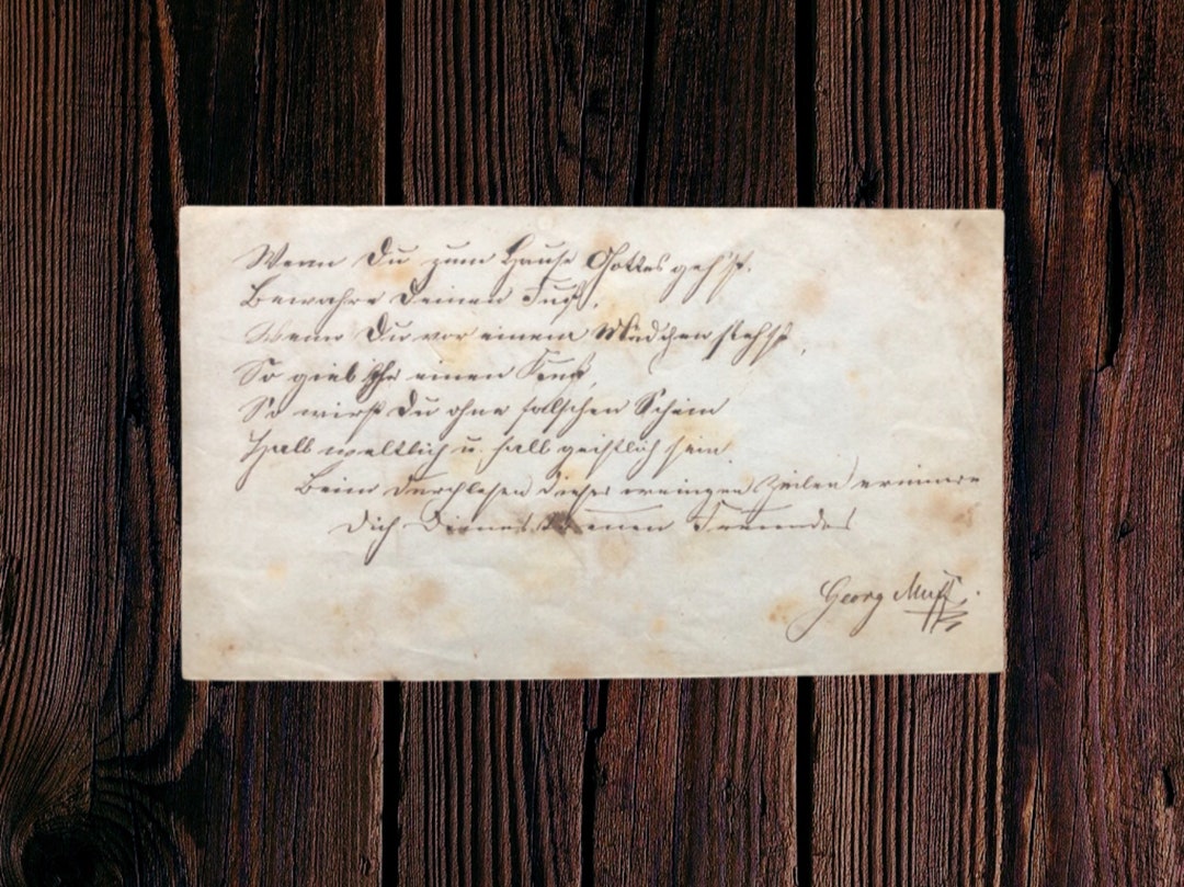 1855 German in Memoriam Handwritten Note - Etsy