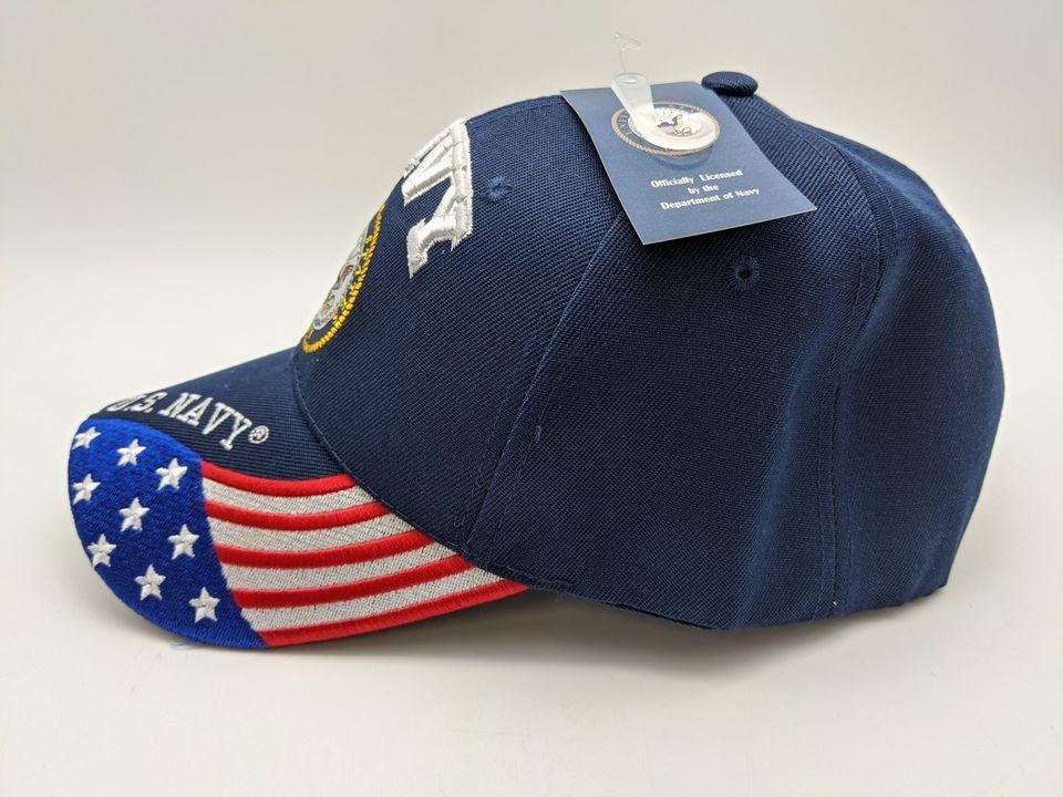 Licensed United States Navy Emblem Hat embroidered USA Flag - Etsy