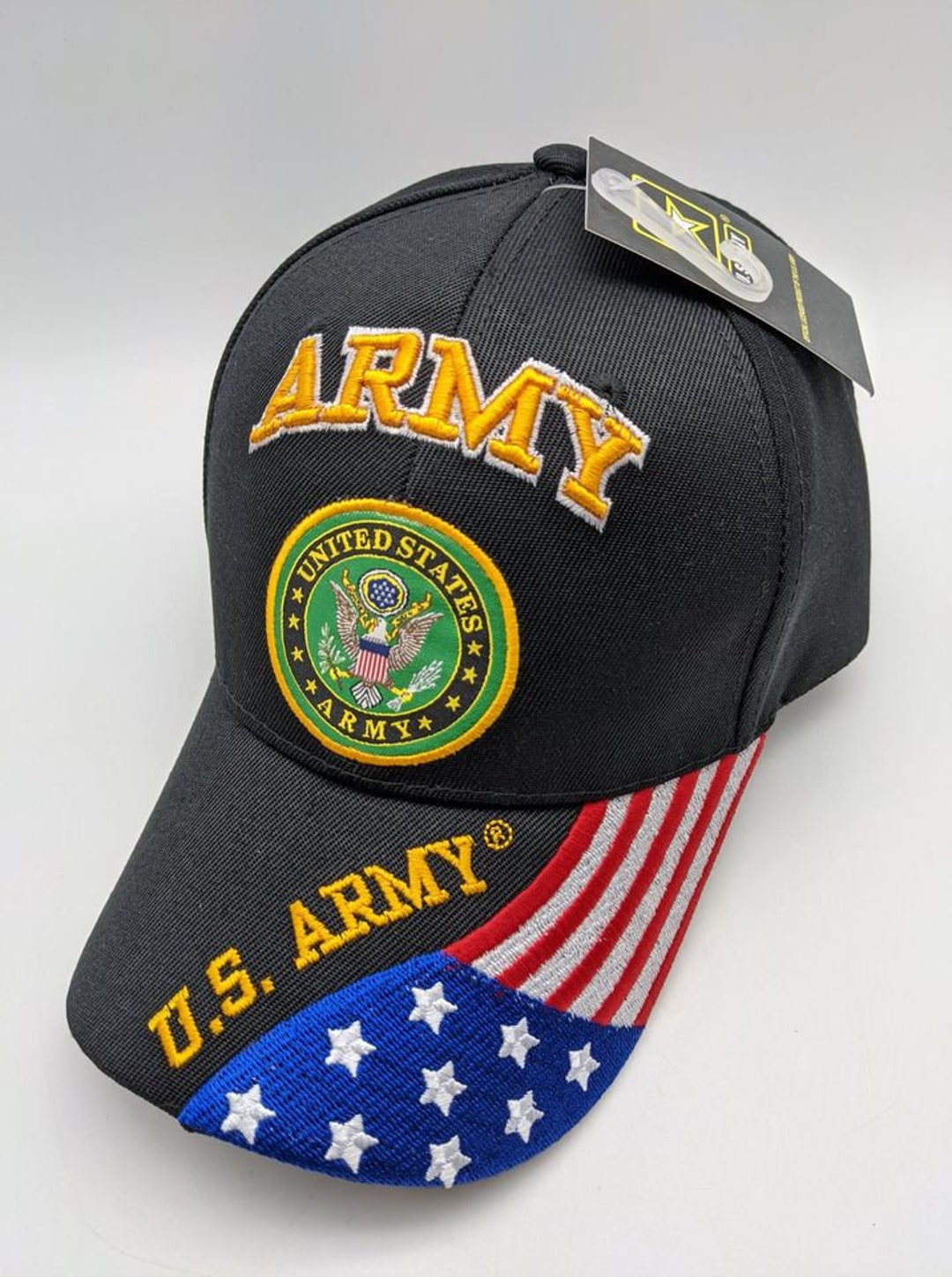 Licensed United States Army Emblem Hat -embroidered - USA Flag Bill - Etsy