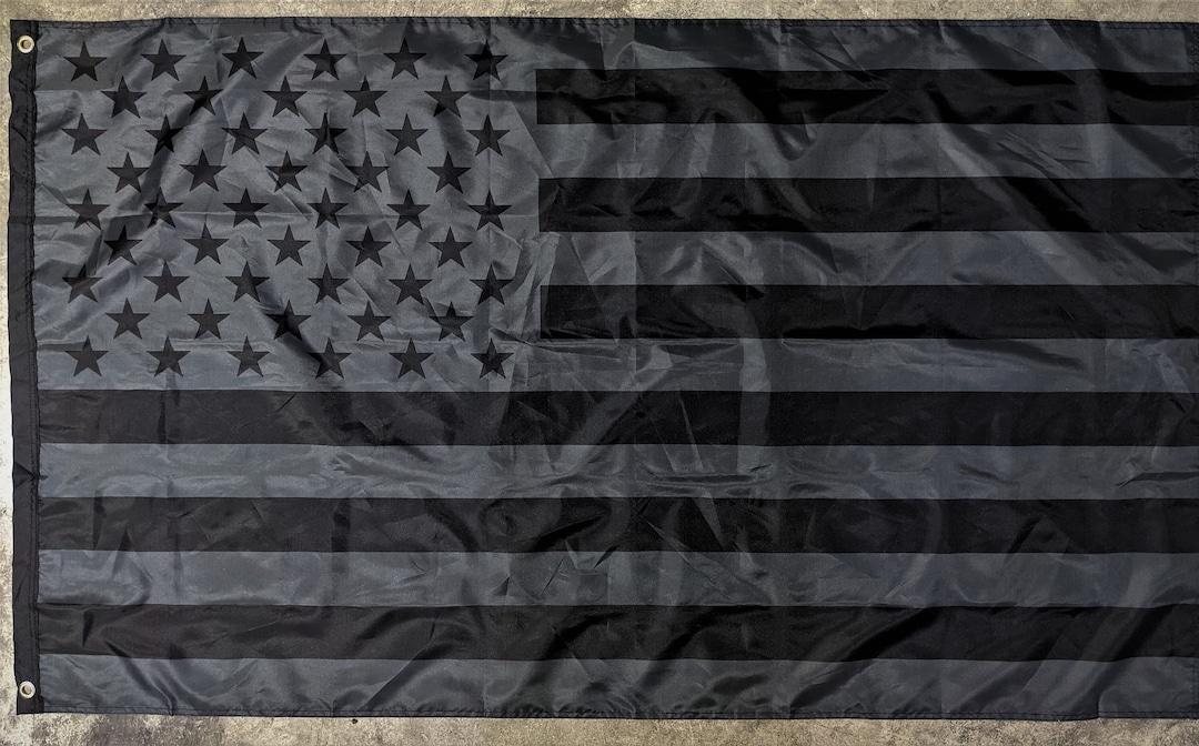 3x5ft All Black American Flag US Black Flag Tactical Decor Blackout USA ...
