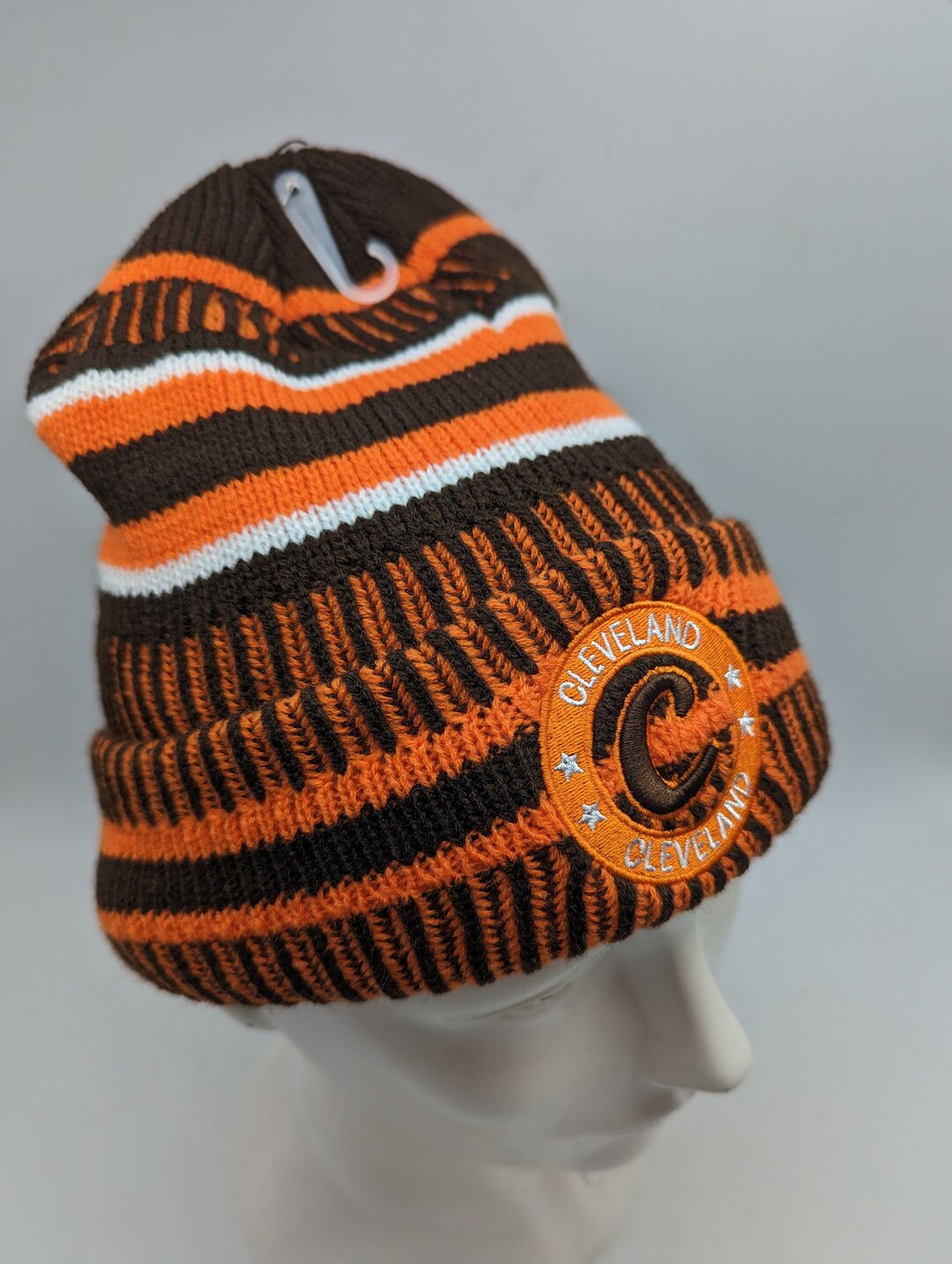 Cleveland Winter Hat - Orange Brown - Soft Plush Lined Hat- Beanie ...