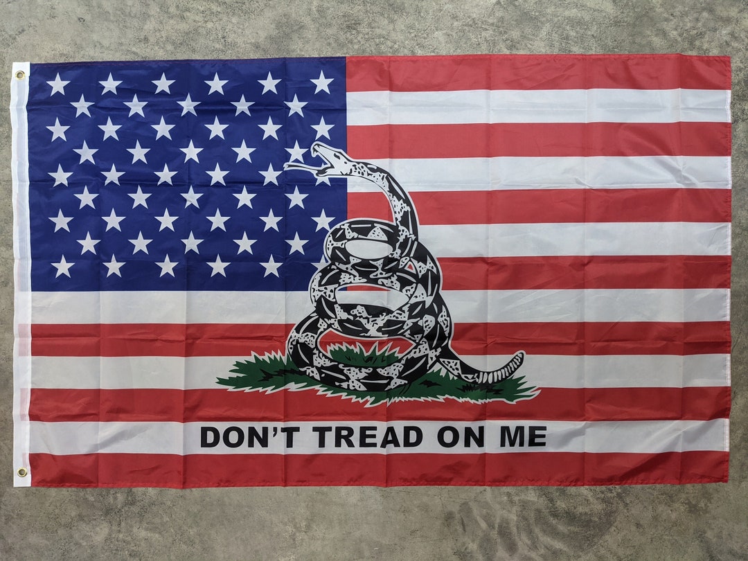 3'x5' Flag USA / Gadsden Dont Tread on Me Flag - Snake Flag - Red White ...