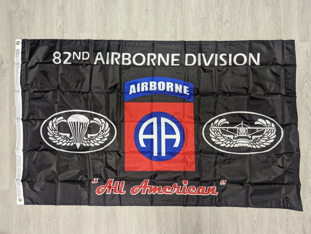 3'x5' Flag - 82nd Airborne Division - "all American" Logo Emblem -black ...