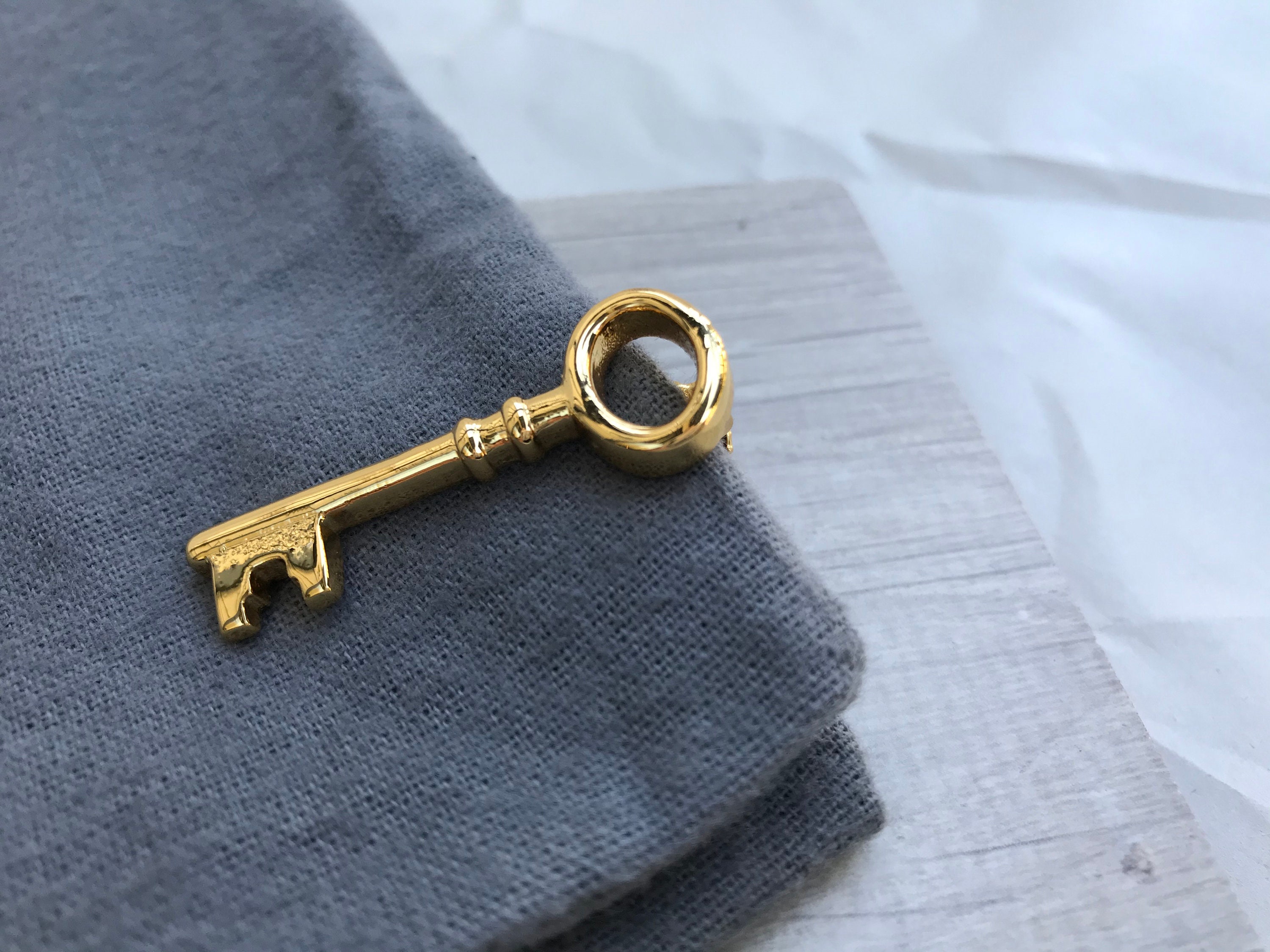 Golden Key Tie Clip Elegant Mens Accessories Father's - Etsy UK