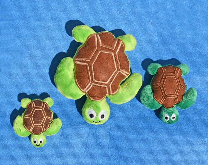 Sea Turtle Plushie, Colorful Sea Turtle Softie, Stuffed Sea Turtle, Sea ...