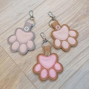 Paw Key Chain, Key Fob, Snap Tab, ITH, Digital File, Embroidery Design ...