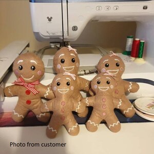Gingerbread Man Embroidery Pattern , in the Hoop, ITH, Softie Stuffie ...
