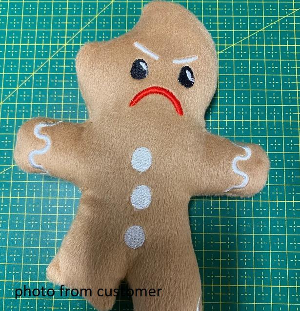 Gingerbread Man Bite Embroidery Pattern , in the Hoop, ITH, Softie ...