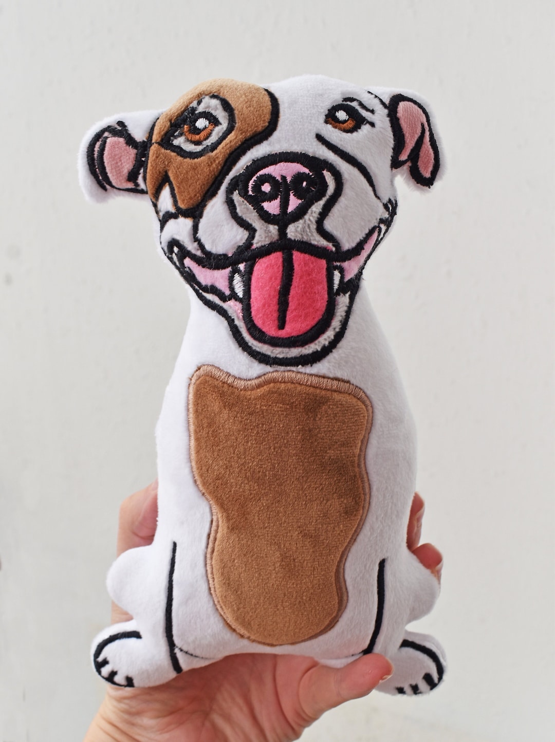 Pitt Bull Terrier Dog Stuffie ITH Embroidery , Machine Pattern, ITH ...