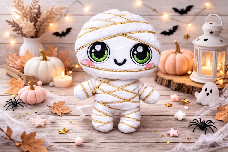 Mummy Machine Embroidery Design, Halloween ITH Stuffie Embroidery ...