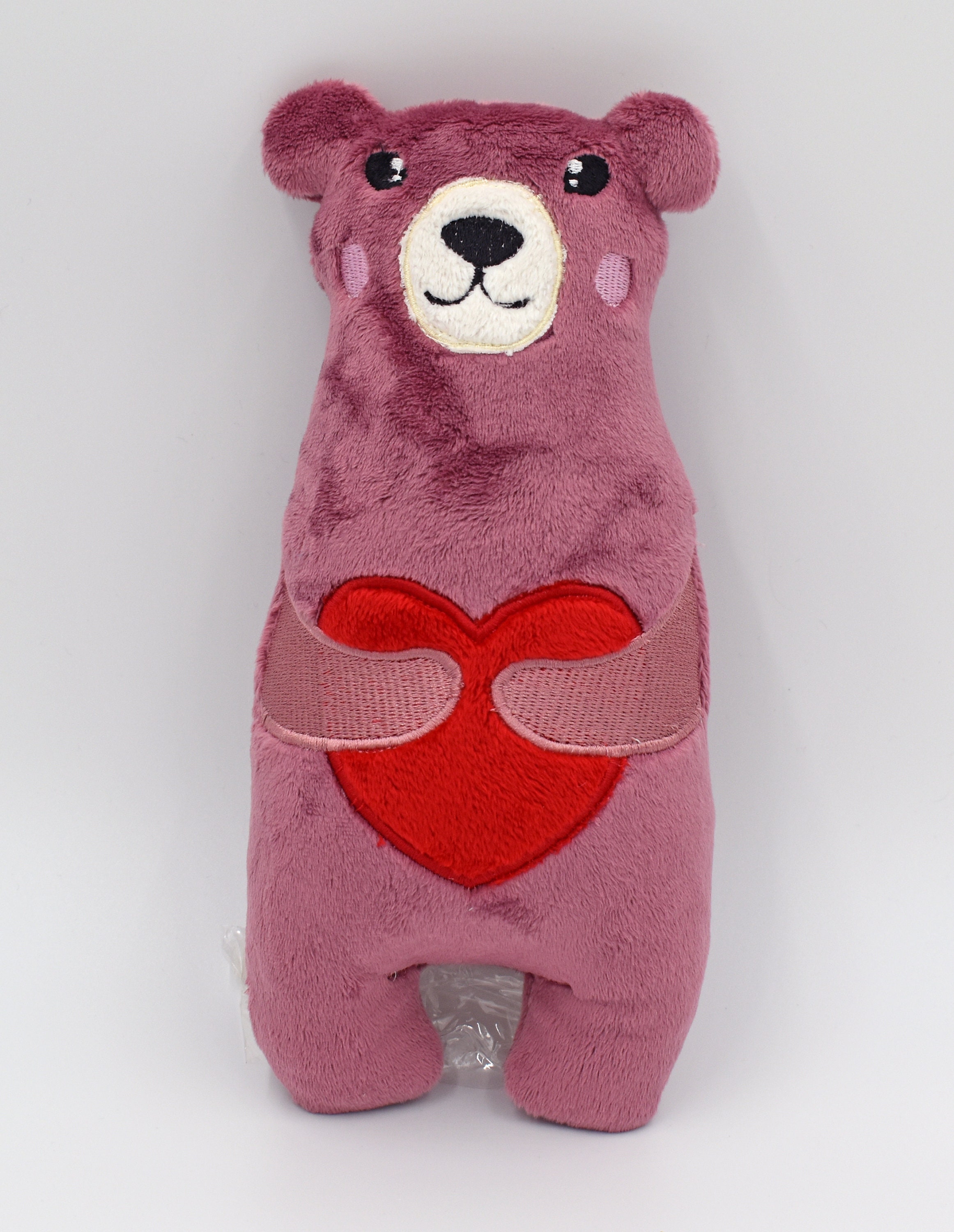 Teddy Bear With Heart Stuffie ITH Embroidery Machine - Etsy