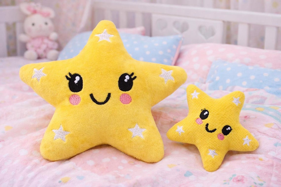 Star Embroidery Pattern, in the Hoop ITH, Softie Stuffie Plushie Kids ...