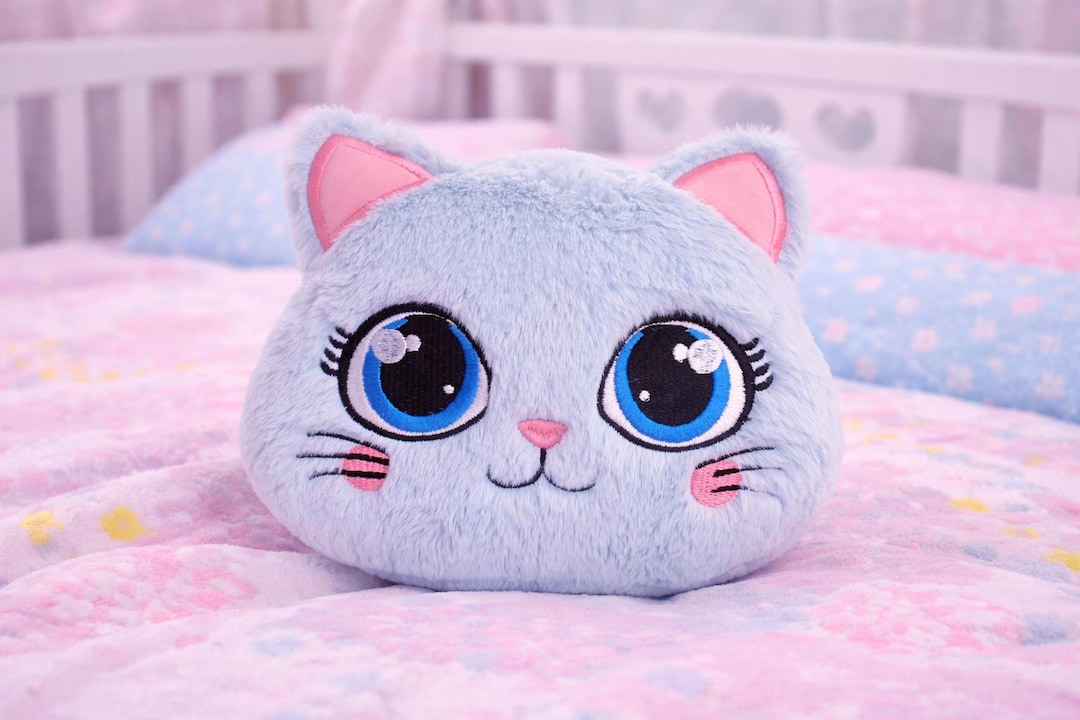 Cat Head Kitty Stuffie, Cat ITH, Digital File, Embroidery Design 5x7 ...