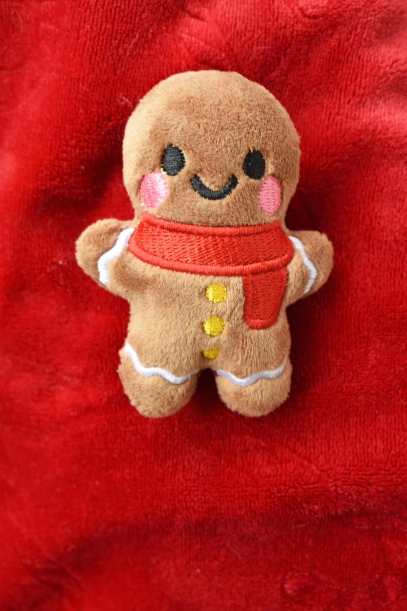 Gingerbread Man in Scarf Embroidery Pattern , in the Hoop, ITH, Softie ...