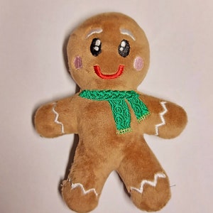 Gingerbread Man in Scarf Embroidery Pattern , in the Hoop, ITH, Softie ...
