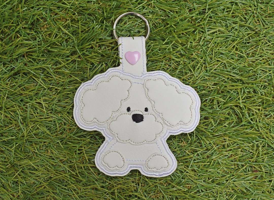 Poodle Snap Tab, Dog, Key Chain, Key Fob, Snap Tab, ITH, Digital File ...