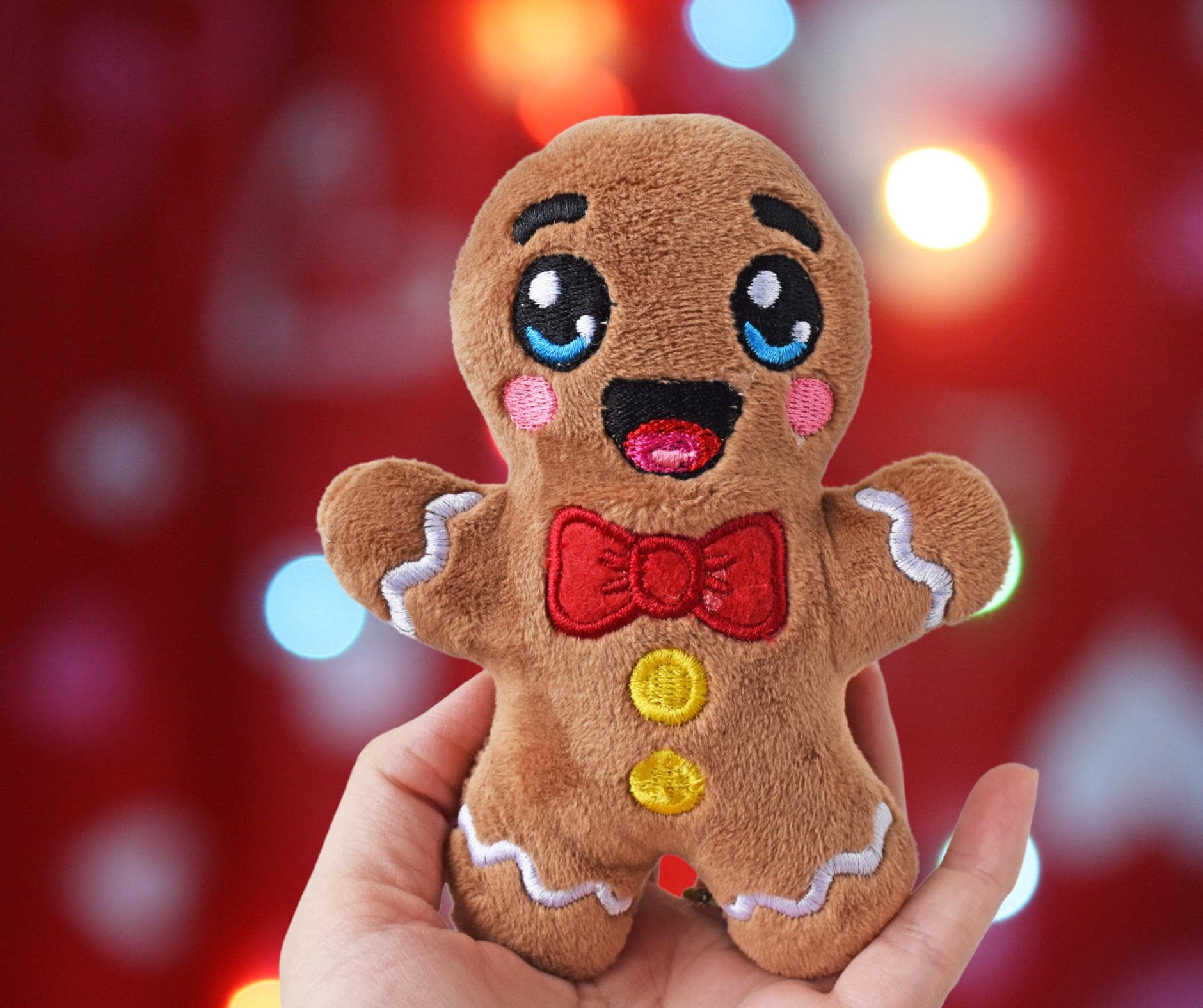 Gingerbread Man Embroidery Pattern , in the Hoop, ITH, Softie Stuffie ...